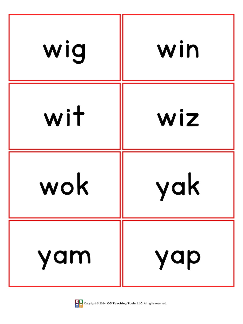 CVC Word Cards Set 01 digital File - Etsy