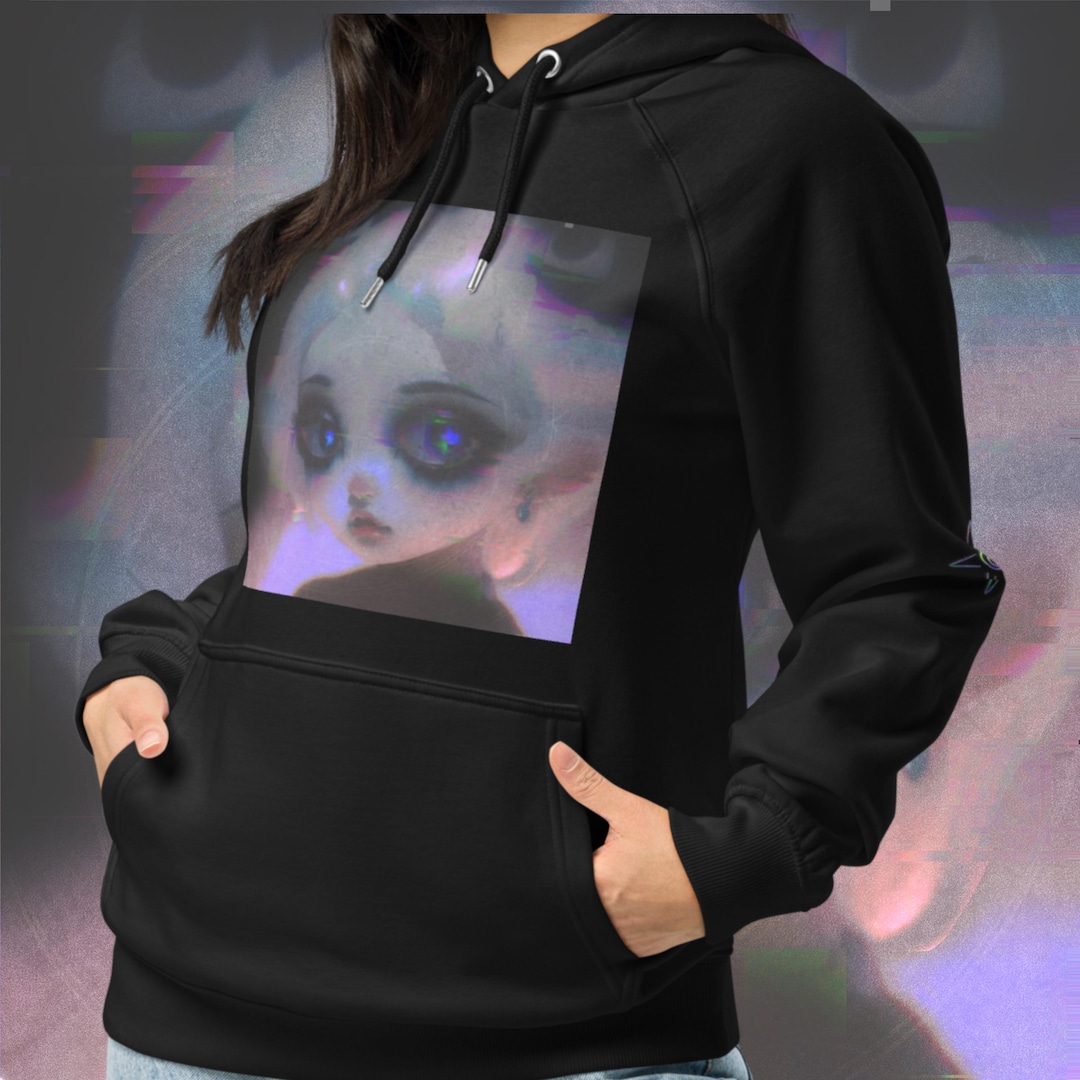 Glitching Girl Weirdcore Hoodie Creepy Cute Glitchcore Gothic Fairycore ...