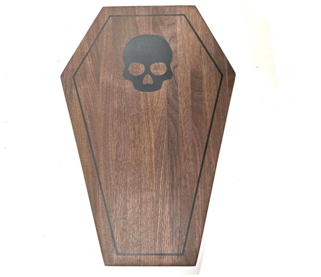 Coffin Shaped Cutting Board With Resin Skull. Can Also Be Used as ...