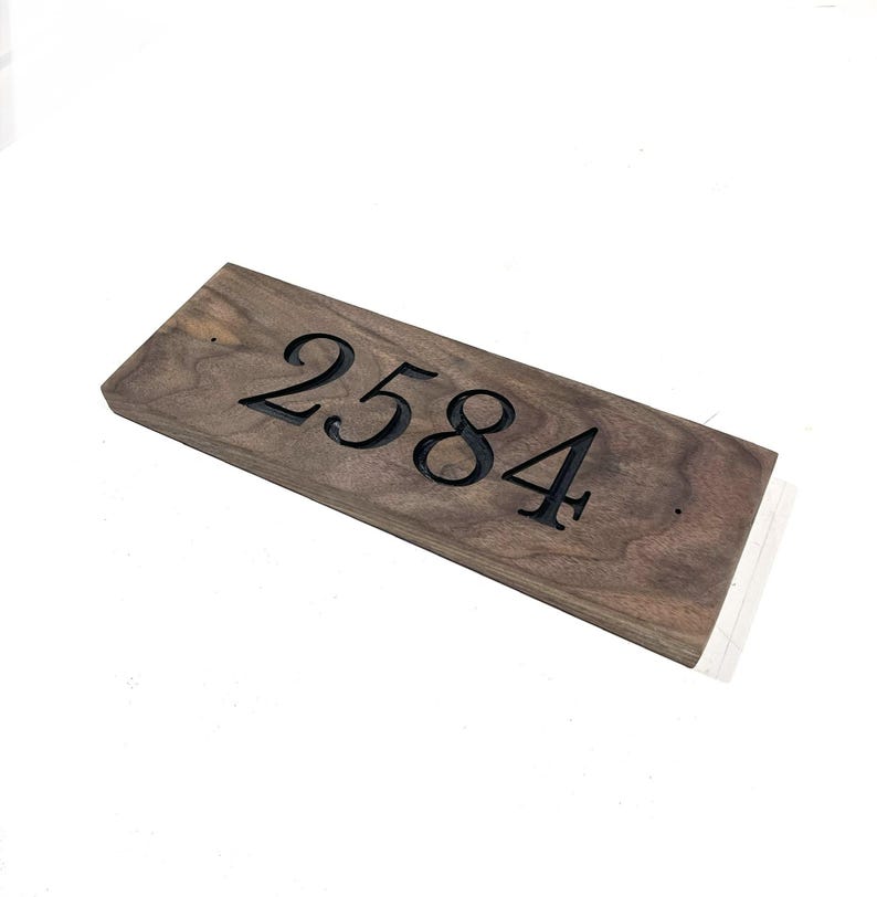 Black Walnut House Numbers Sign - Any Font Can Be Used - Street Name ...