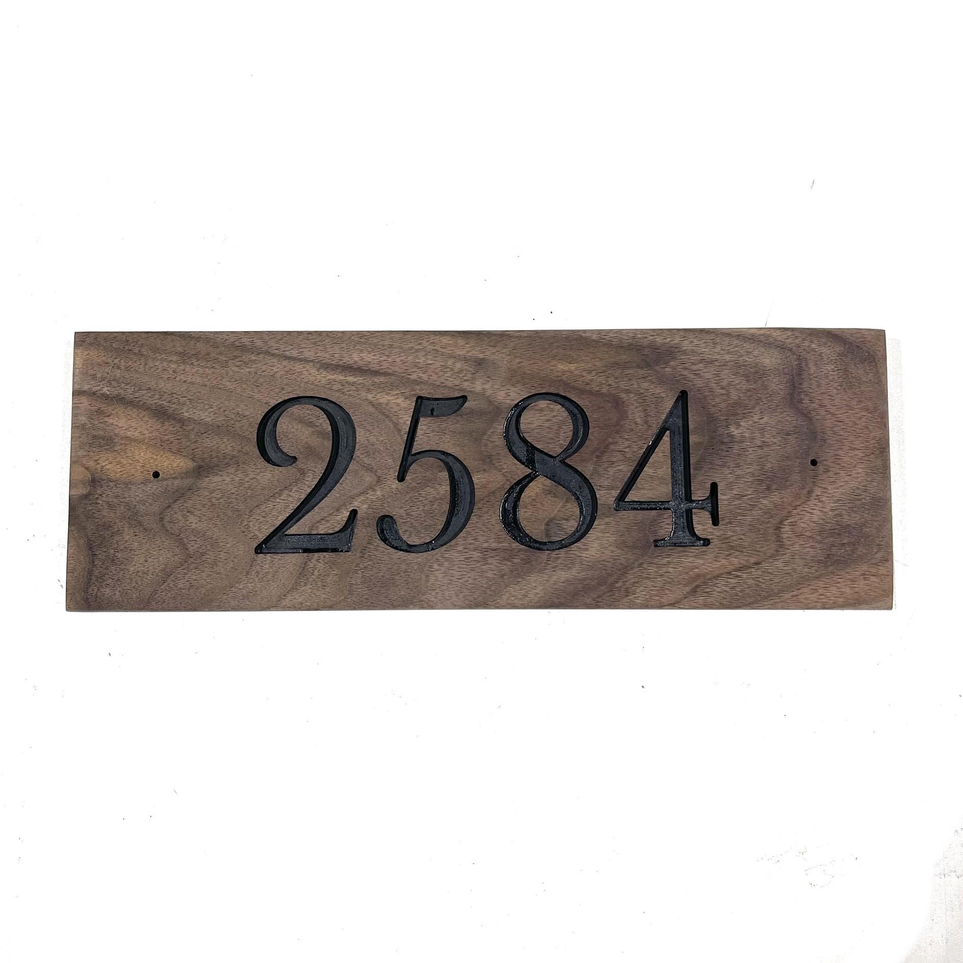 Black Walnut House Numbers Sign - Any Font Can Be Used - Street Name ...