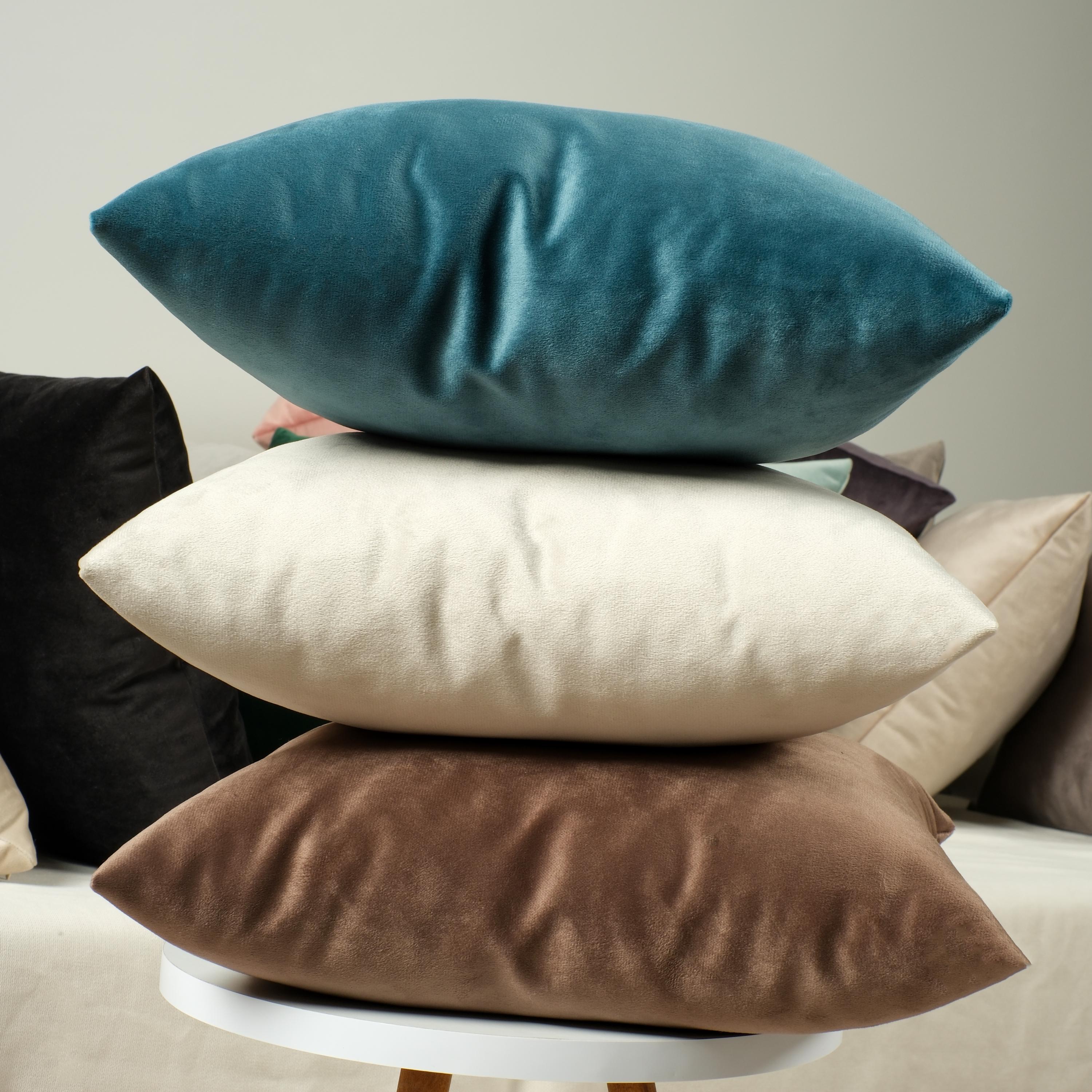 Dark Brown Velvet Pillow Case | Luxury Euro Cushion Cover | Plain ...