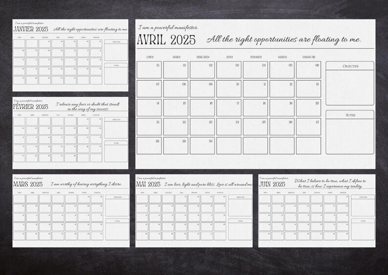 Affirmation Calendar 2025 | Printable - Etsy