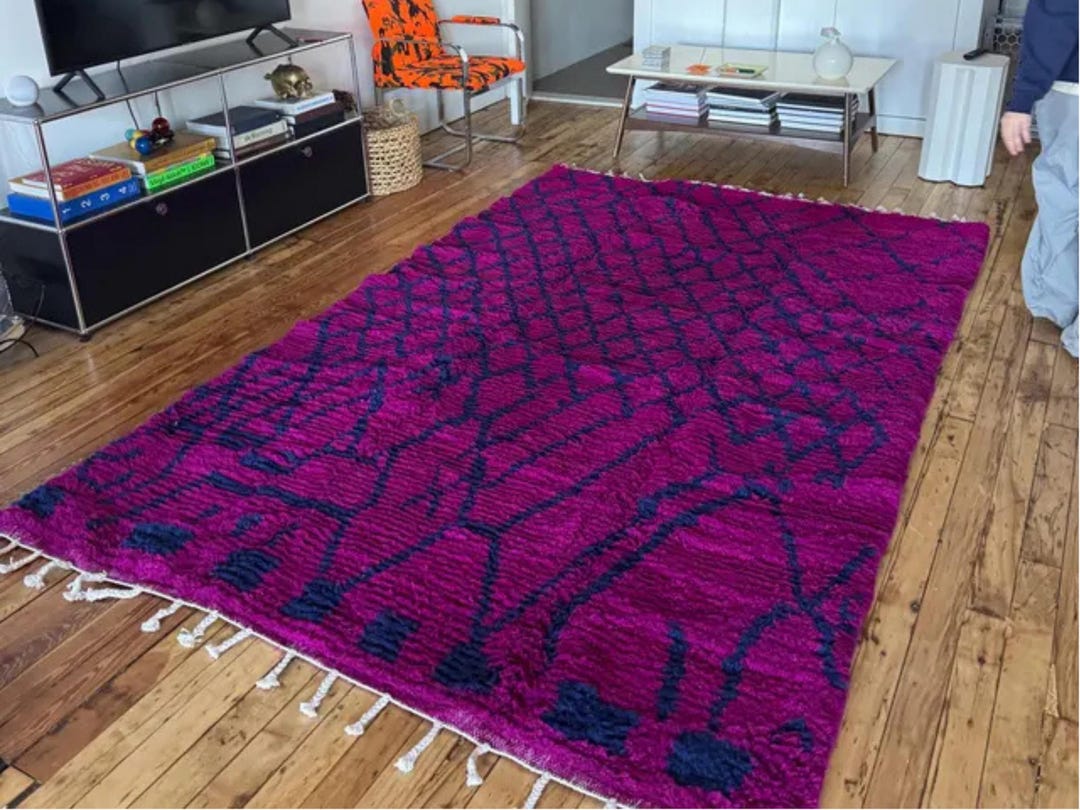 Purple Moroccan Rug, Handmade Rug, Custom Vintage Rug, Wool Runner Rug ...