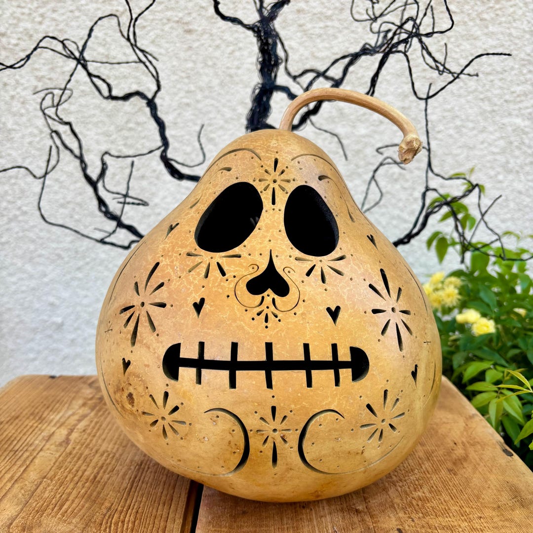 Cinco De Mayo Sugar Skull Gourd Primitive Holiday Pumpkin Decoration - Etsy