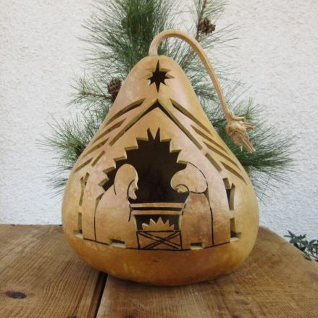 Christmas Gourd Nativity Winter Holiday Primitive Decoration - Etsy