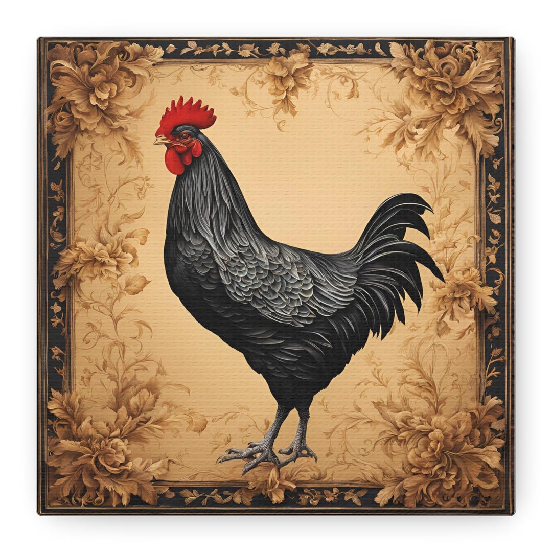 Hens Wall Art, Toile Style Chicken Print, Cottage Poster, Farmhouse ...