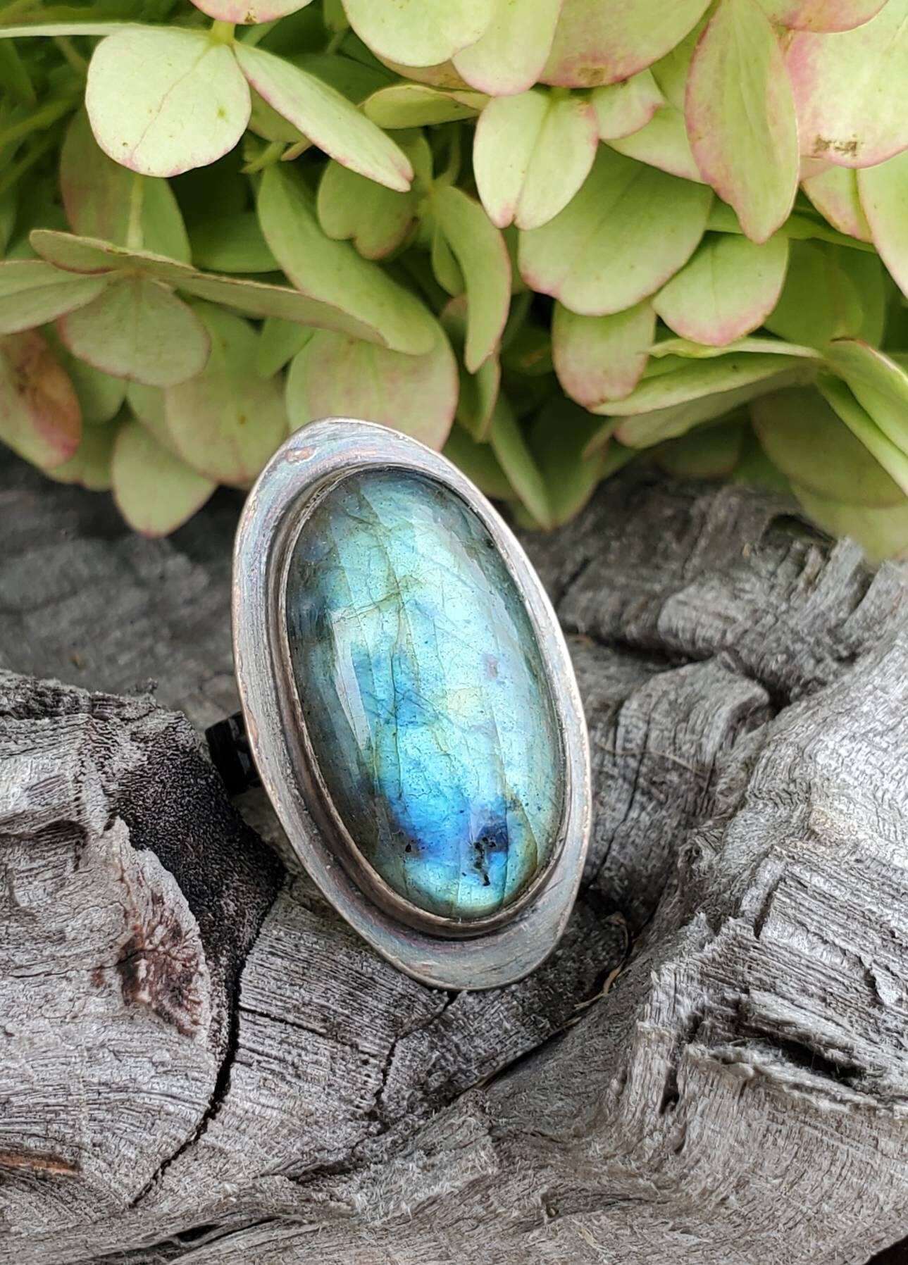 Labradorite Ring, Blue Flash, Bright Blue Stone, Mystical Ring ...