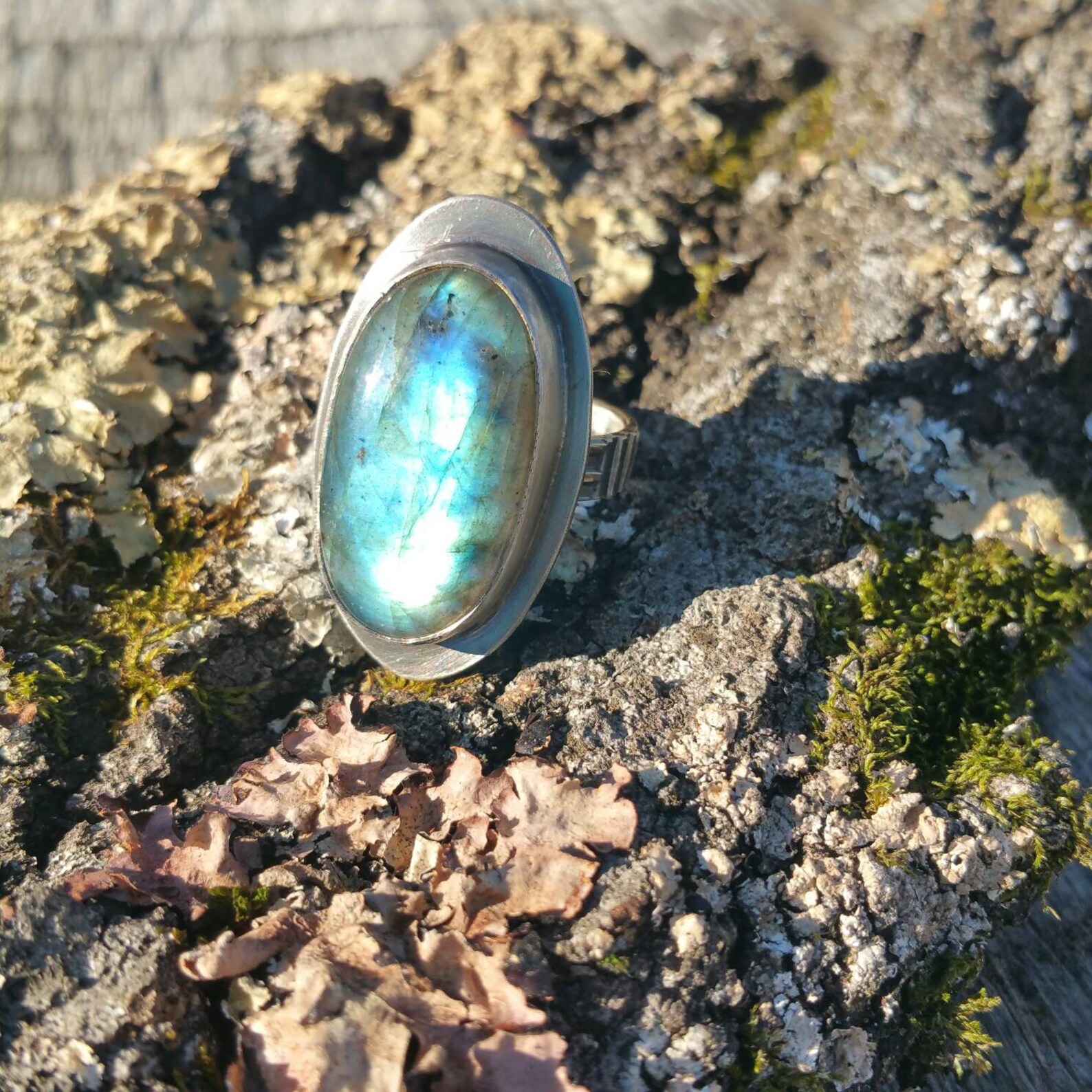 Labradorite Ring, Blue Flash, Bright Blue Stone, Mystical Ring ...