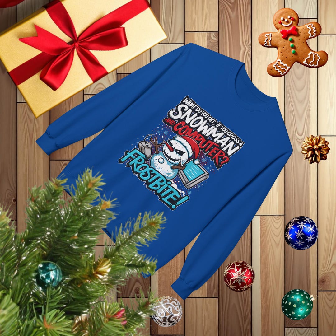 Computer Geek Gift Snowman Pun Sweatshirt IT Professional Winter ...