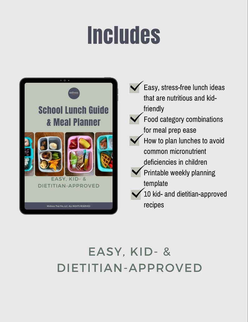 School Lunch Guide & Meal Planner - Etsy