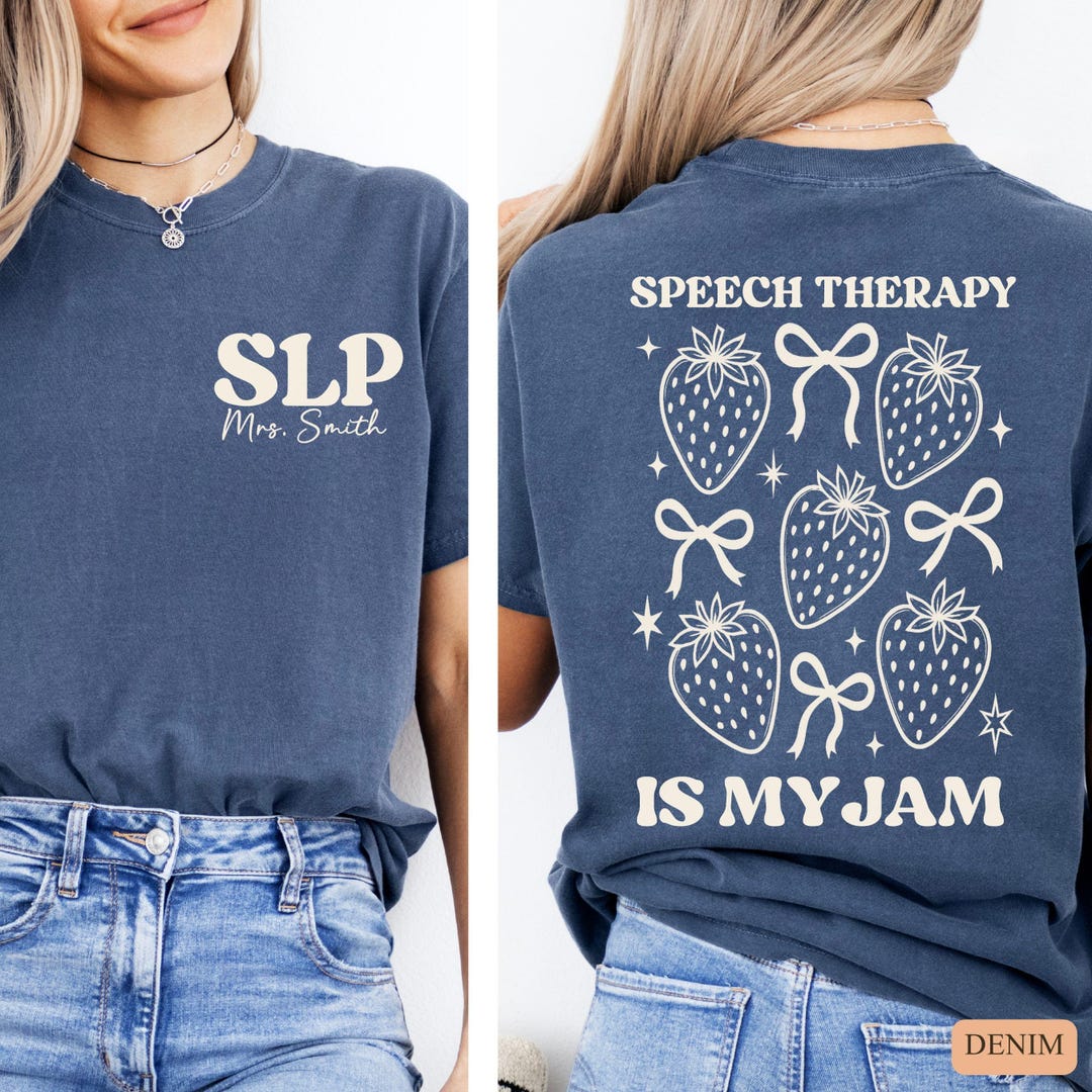 Comfort Colors Speech Therapy is My Jam Shirt, Custom Name Speech ...