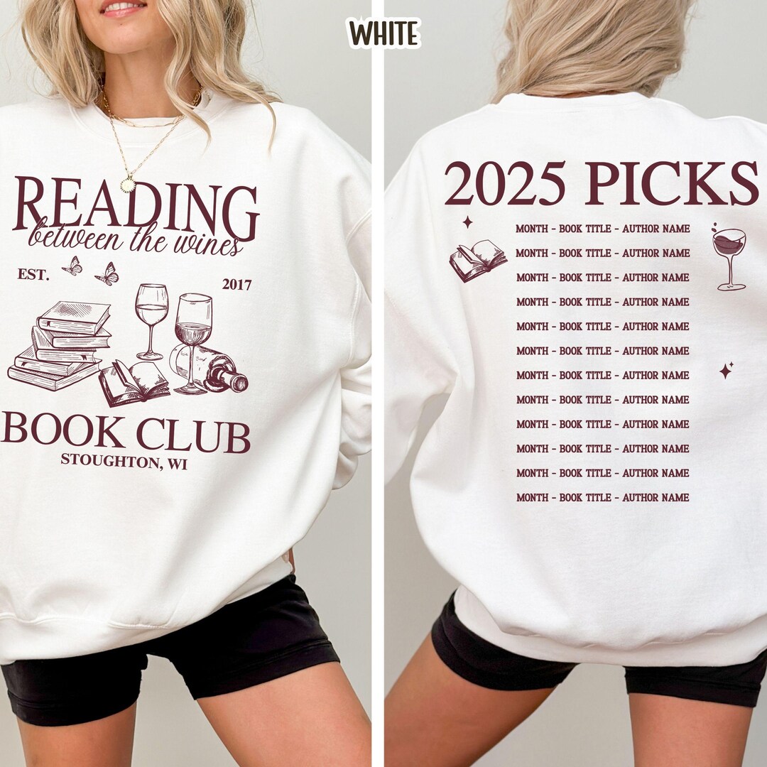 Custom Book Club Sweatshirt Personalized Wine Theme Reading Club Group ...