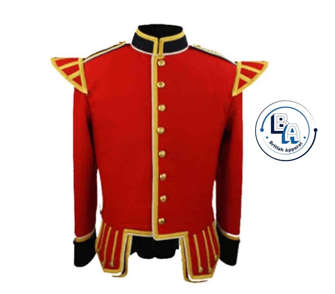 Handmade Red Melton Wool Marching Band Doublet Jacket: Golden Laces ...