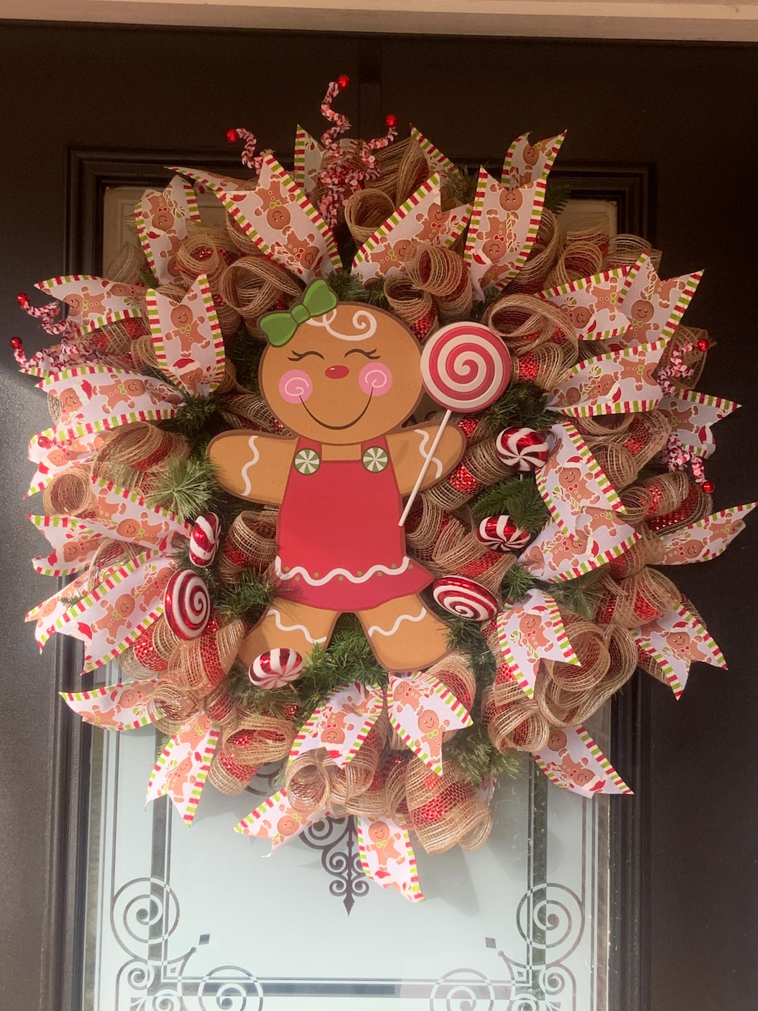 Christmas Holiday Gingerbread Girl Holiday Wreath - Etsy
