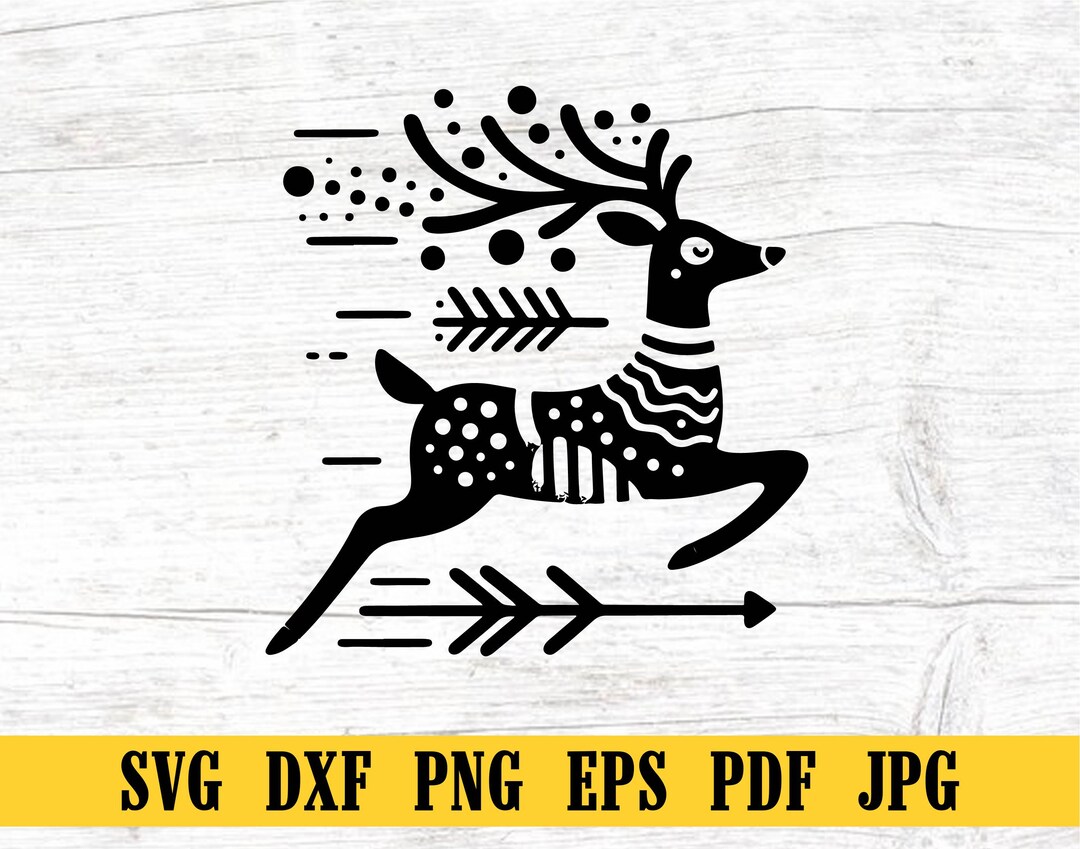 Reindeer Svg, Flying Reindeers Svg, Reindeer Silhouette, Deer Svg ...