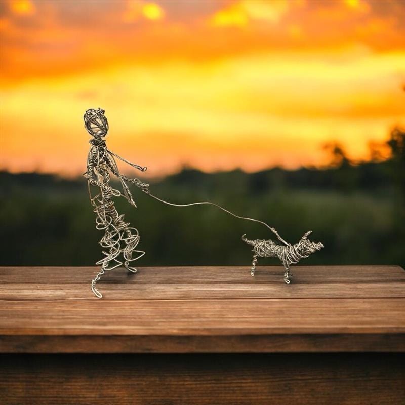 Handmade Wire Man and His Wire Dog - Etsy
