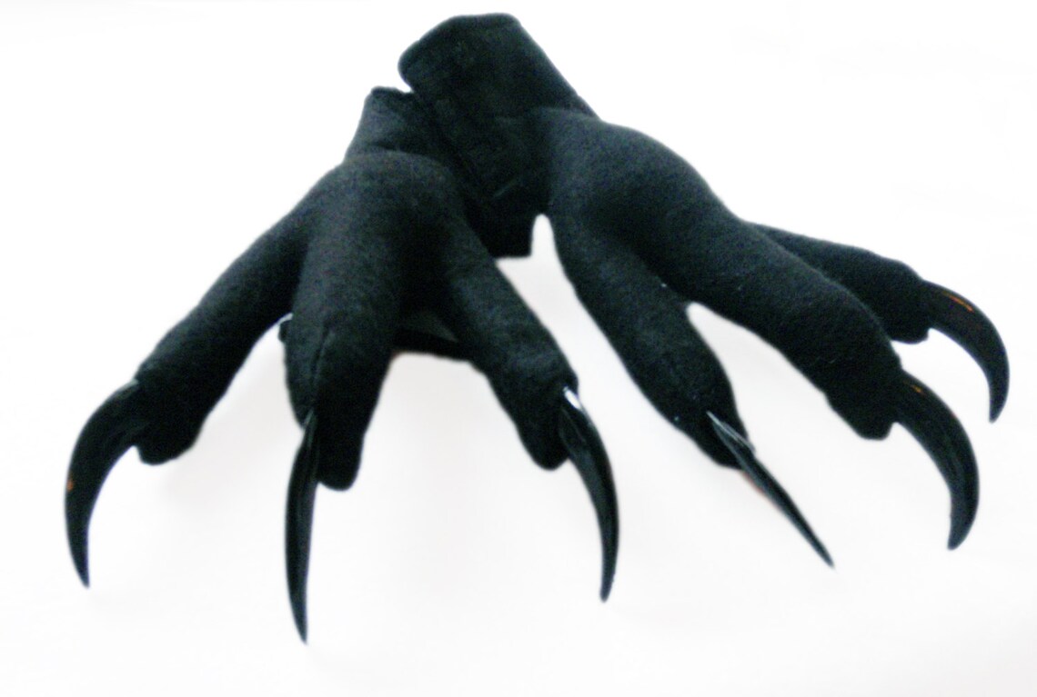 Black Feet With Talons. Dragon Bat Creature Claws. Four - Etsy