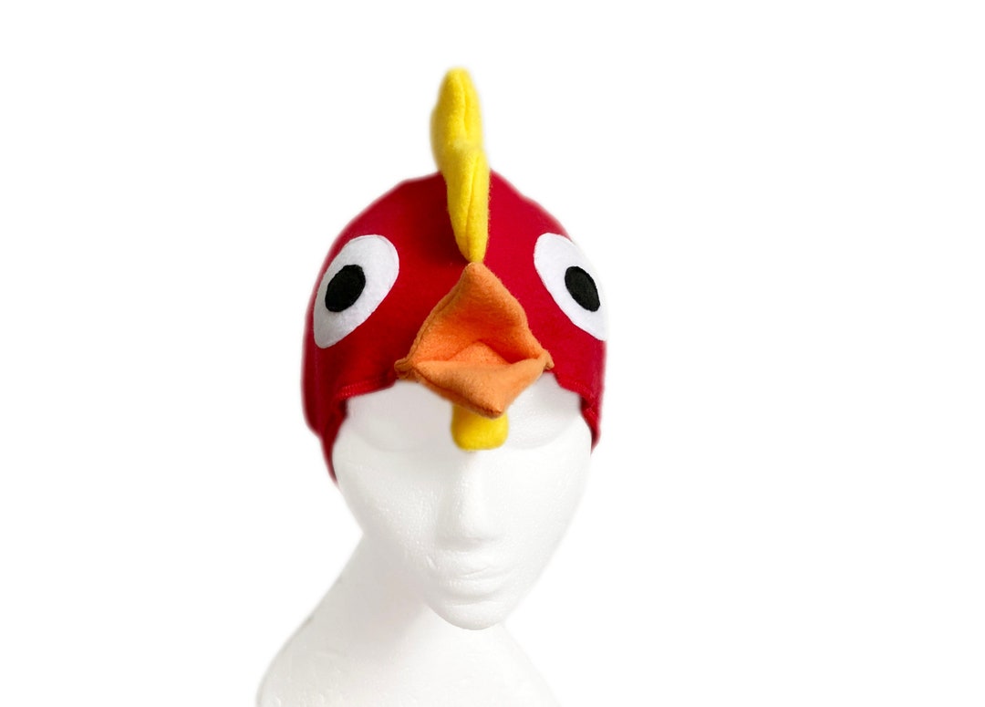 Red Chicken Hat. Bird, Fleece, Five Sizes, Three Color Options - Etsy