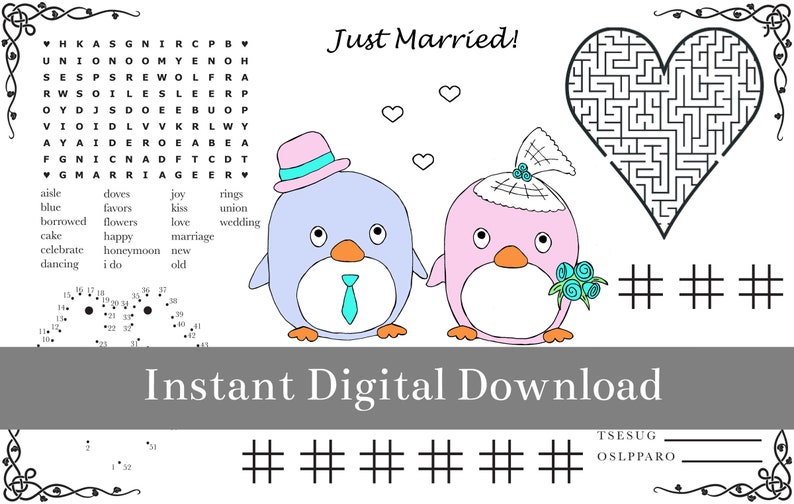 Wedding Activity Printable Kids Distraction Instant Download - Etsy