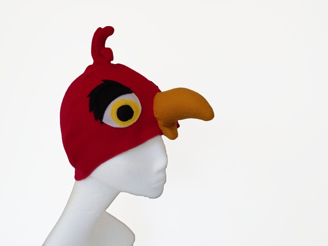 Red Parrot Hat. Bushy Eyebrows Bird, Fleece, Four Sizes. - Etsy
