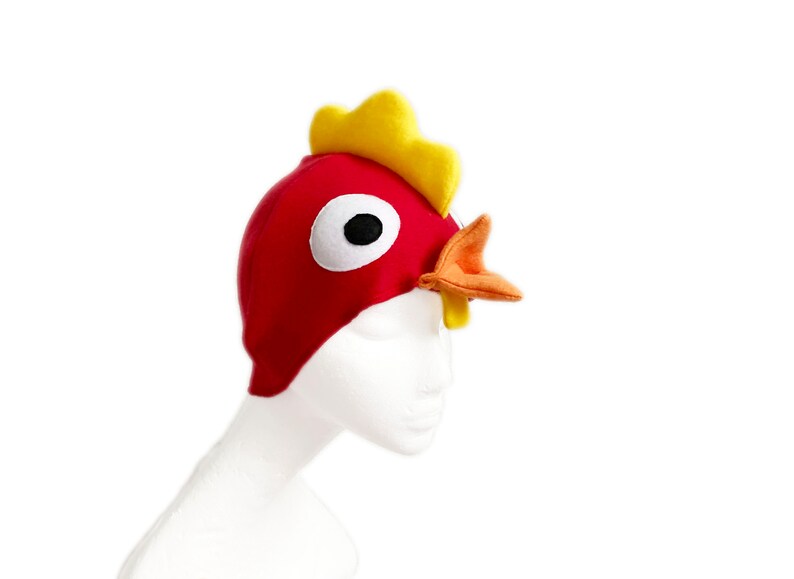 Red Chicken Hat. Bird, Fleece, Five Sizes, Three Color Options - Etsy