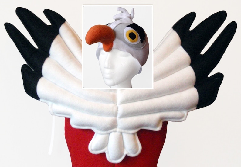 Seagull Wings Hat. Durable Sturdy Costume. White Black. - Etsy