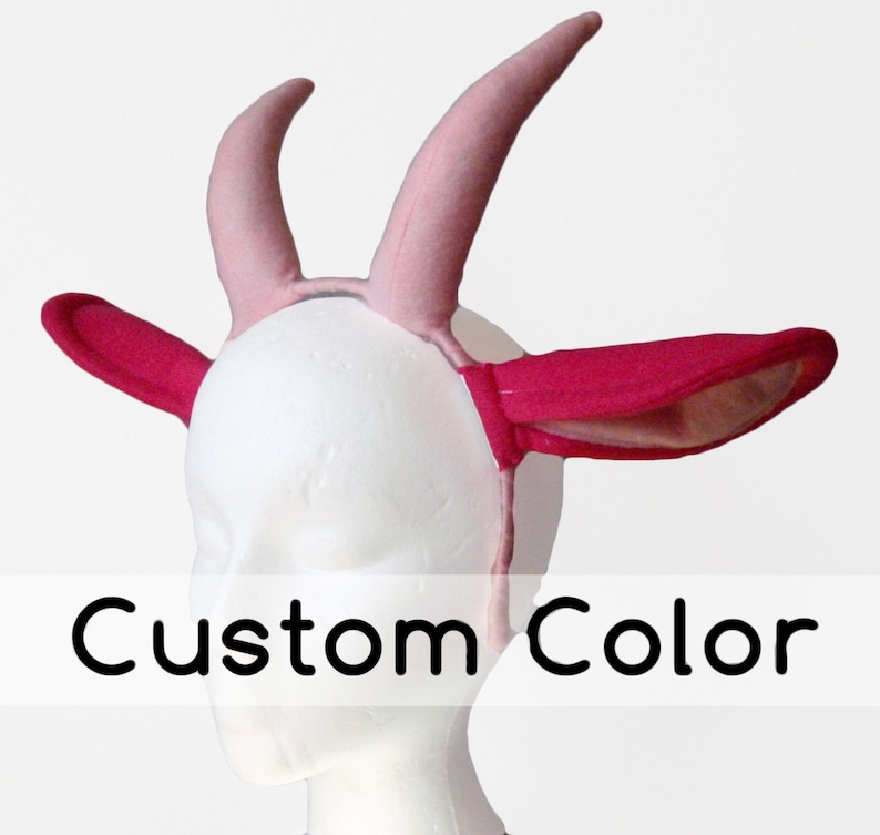 Custom Color Goat Ears With Horns - Etsy
