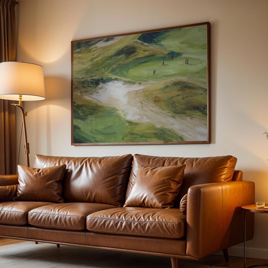 Abstract Golf Course Art Print, Modern Landscape Digital Download ...