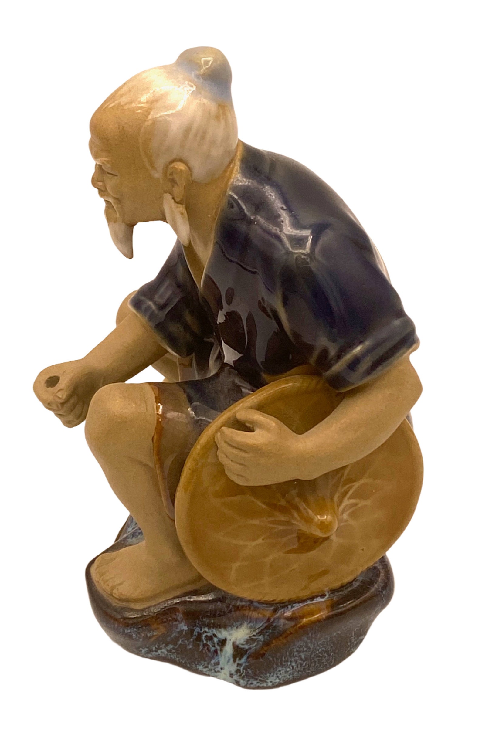 Shiwan Chinese Mudman Figurine Vintage Fisherman Mud Man 5.50" Tall - Etsy