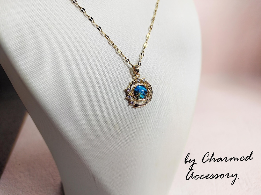Space Planet Pendant Necklace, Handmade Celestial Jewelry, Unique Solar ...