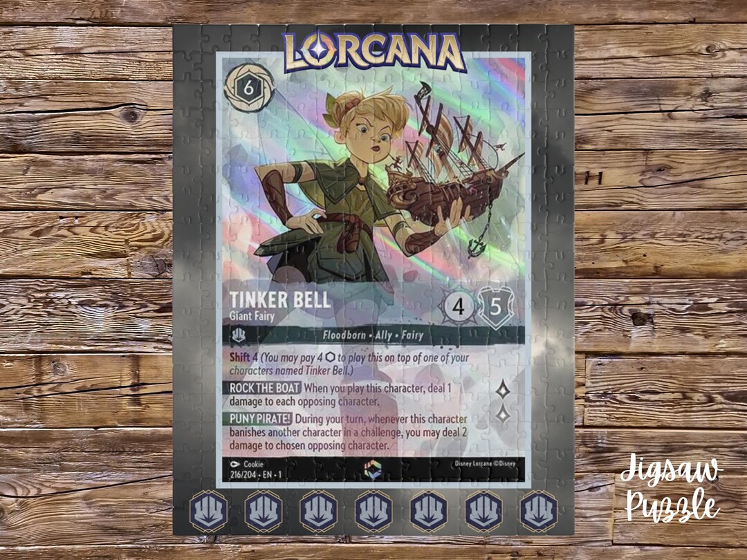 Tinker Bell Giant Fairy Enchanted Lorcana Card Jigsaw Puzzle Perfectly ...