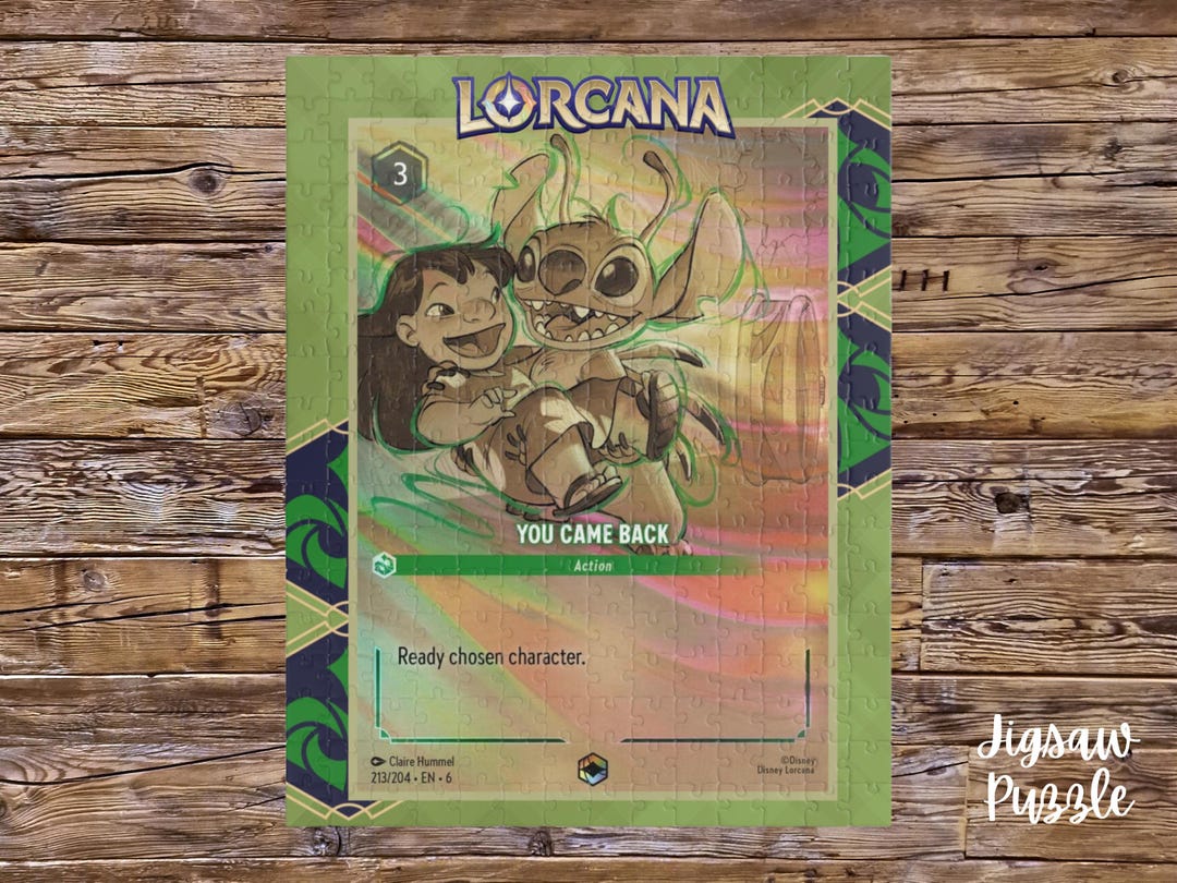 Lilo & Stitch You Came Back Enchanted Lorcana Card Jigsaw Puzzle ...