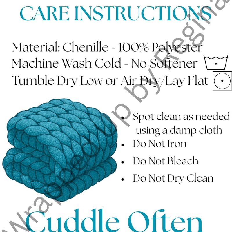 Editable Blanket Care Tag - Etsy