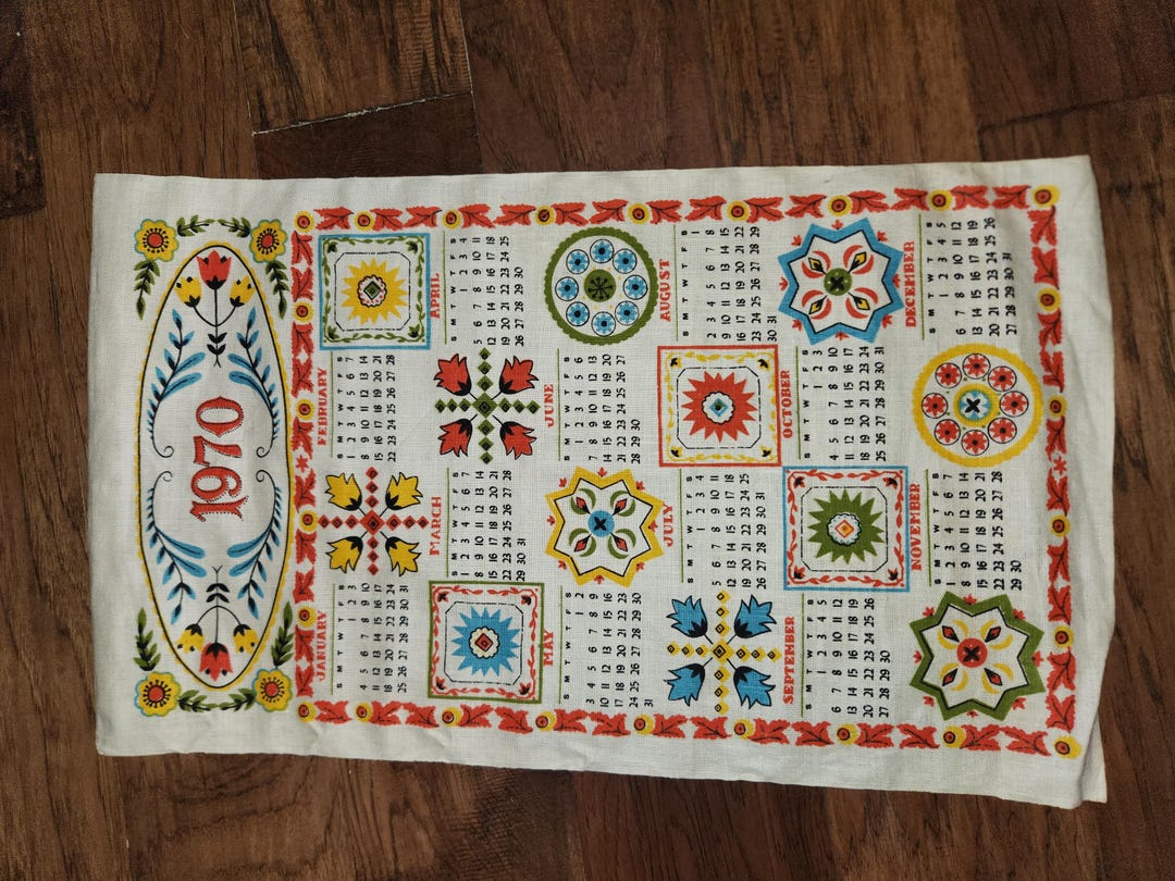 1970 Calendar Tapestry - Etsy