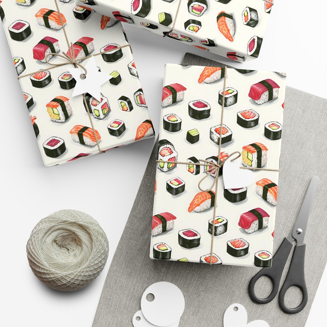 Sushi and Sashimi Gift Wrap, Japanese Sushi Sashimi Fun Gift Wrapping ...