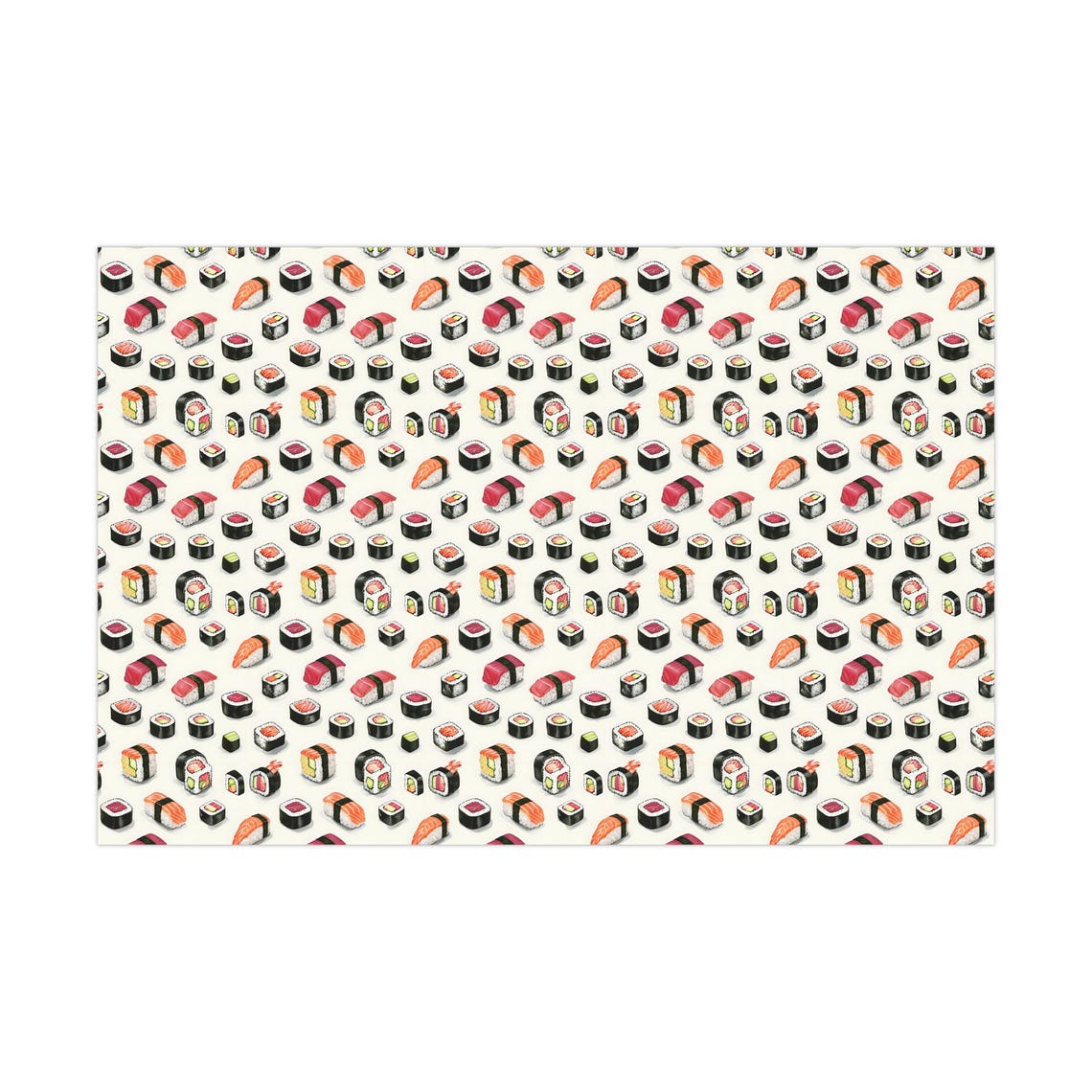 Sushi and Sashimi Gift Wrap, Japanese Sushi Sashimi Fun Gift Wrapping ...