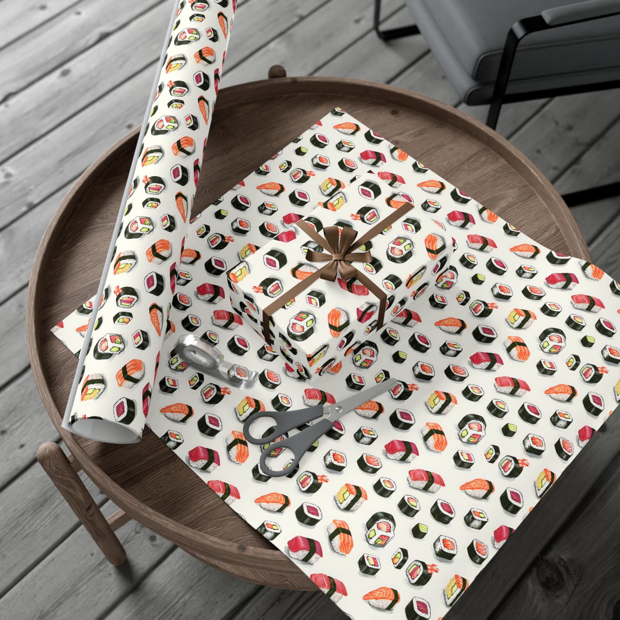 Sushi and Sashimi Gift Wrap, Japanese Sushi Sashimi Fun Gift Wrapping ...
