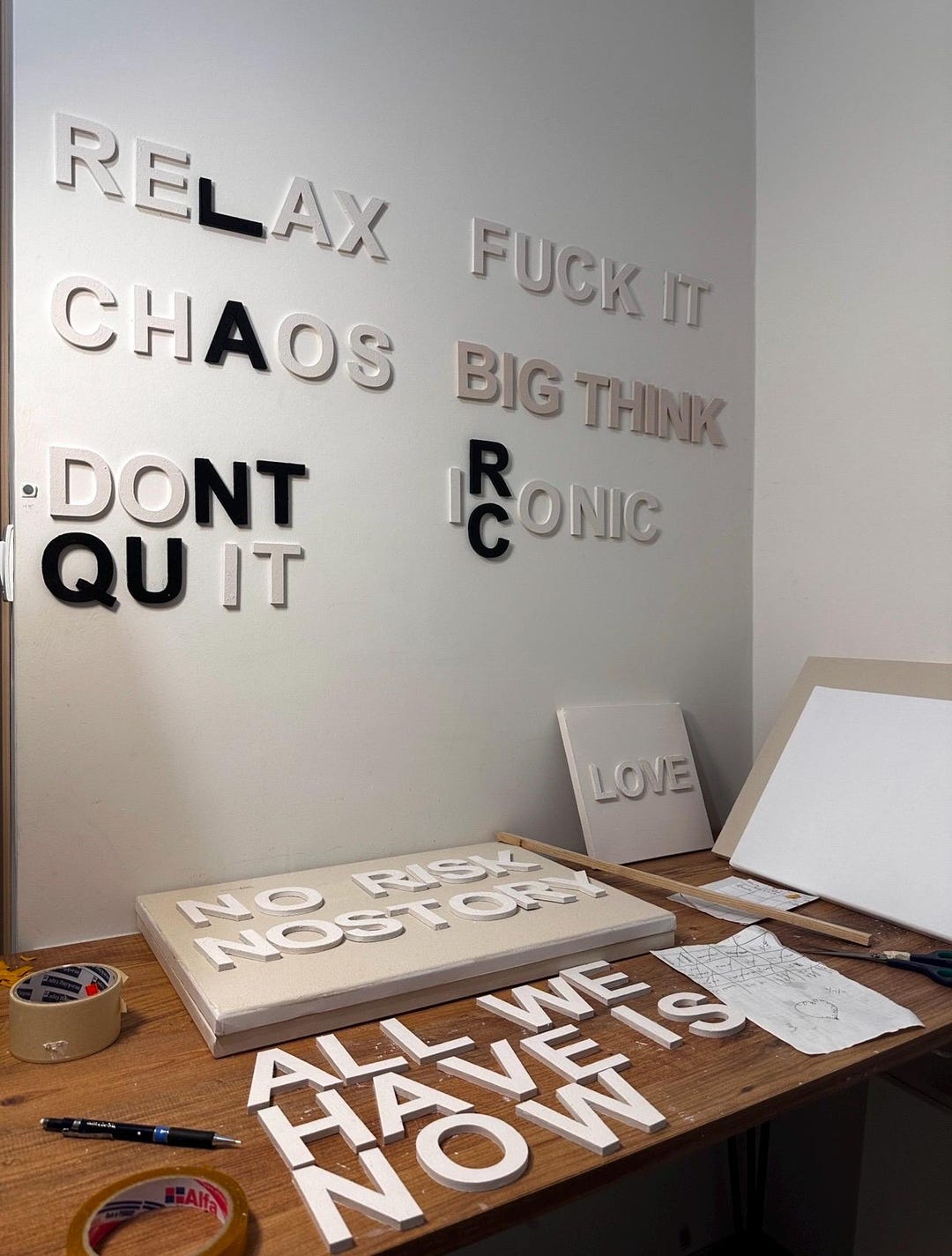 Custom Painting, Personalized Textured Motto, Canvas Plaster Art, White ...