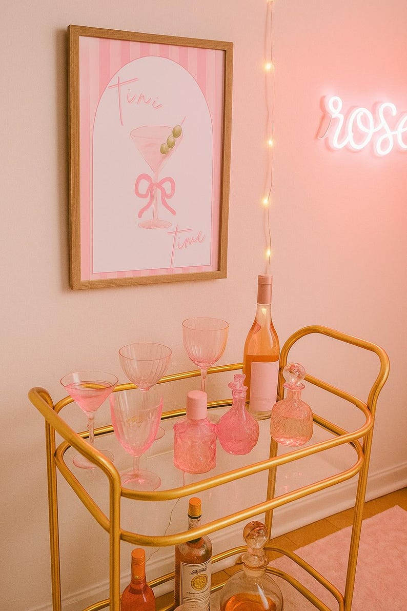 Tini Time Printable Wall Art – Pink Martini Illustration - Etsy