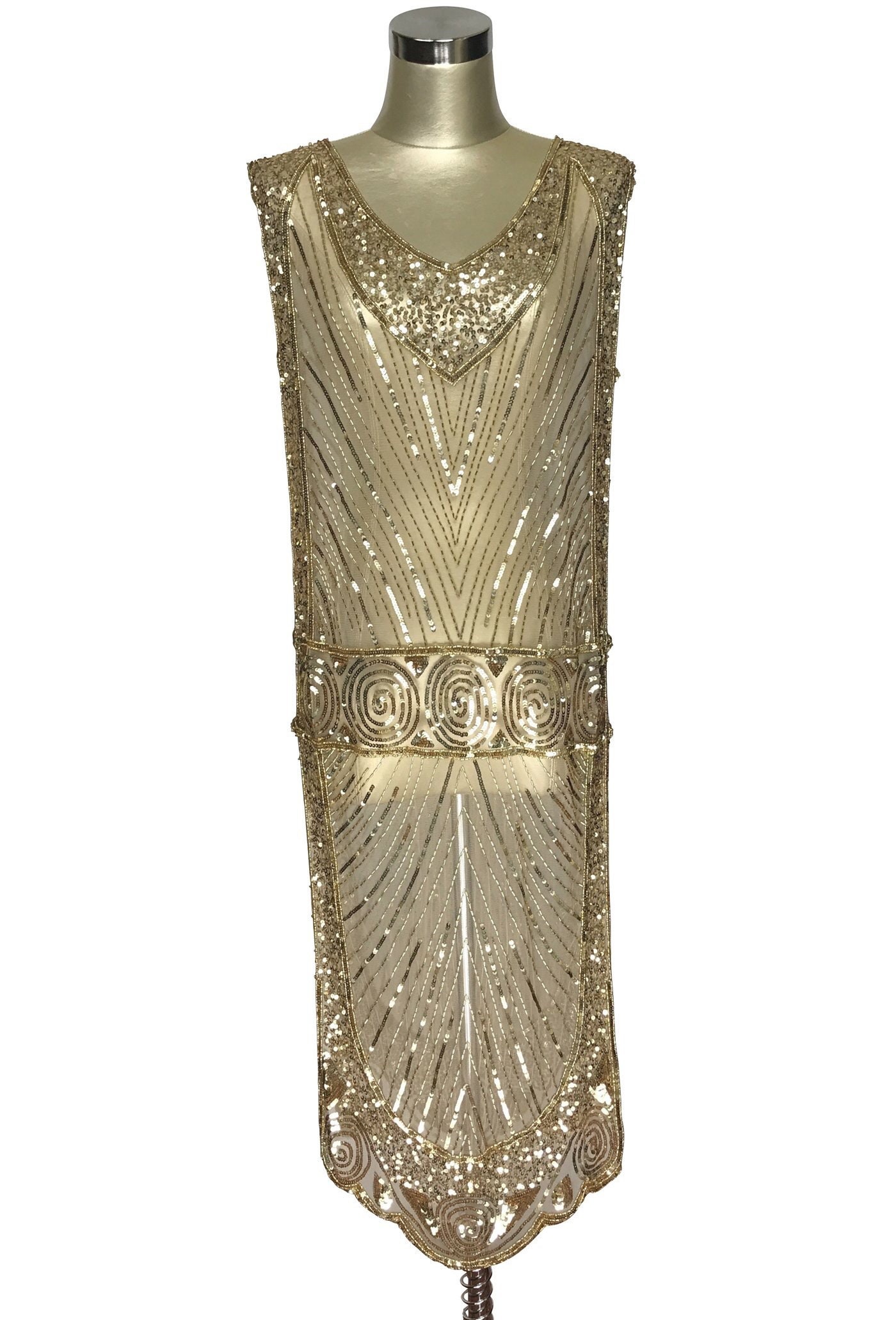 Gold Beaded Flapper Dress
