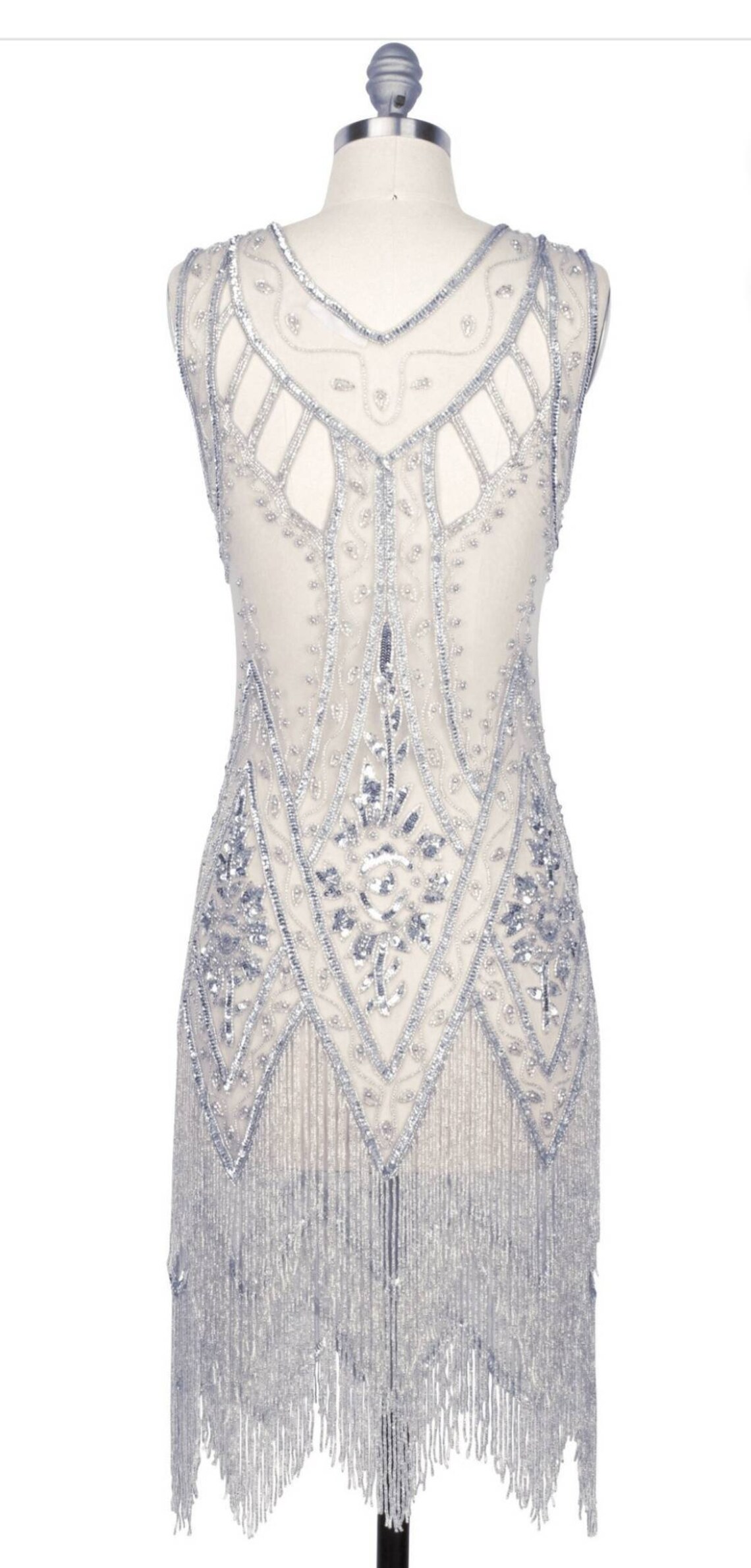 SILVER ART DECO Beaded Vintage Flapper 1920's Wedding - Etsy