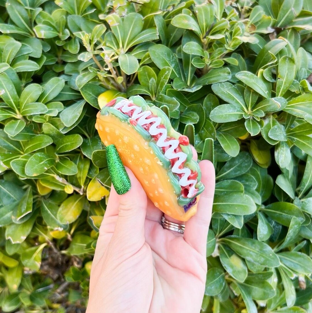 Taco Glass Hand Pipe, Cute Pipe, Food Pipe, Girly Pipe - Etsy