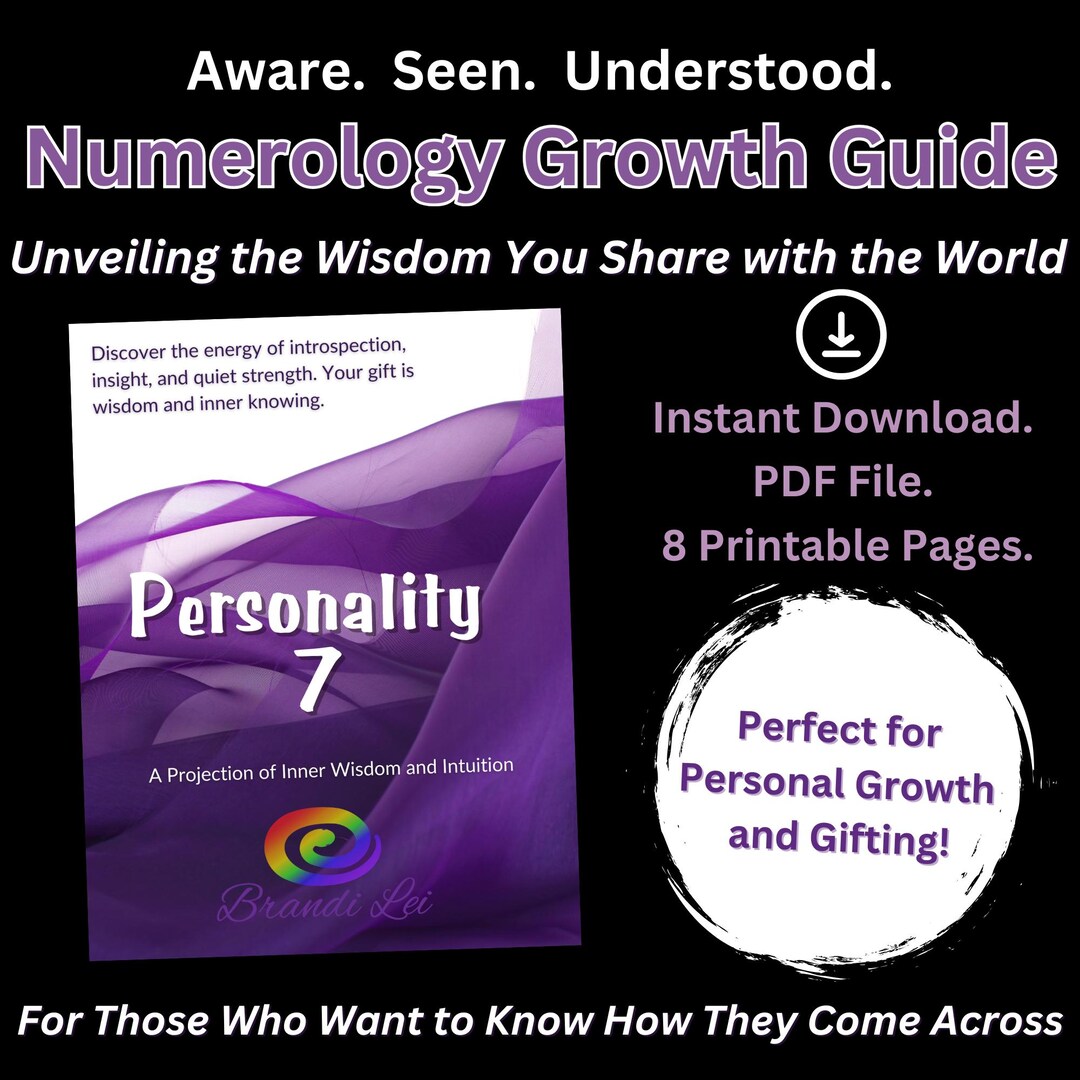 Personality Number 7 | Digital, Printable PDF Guide | Numerology ...