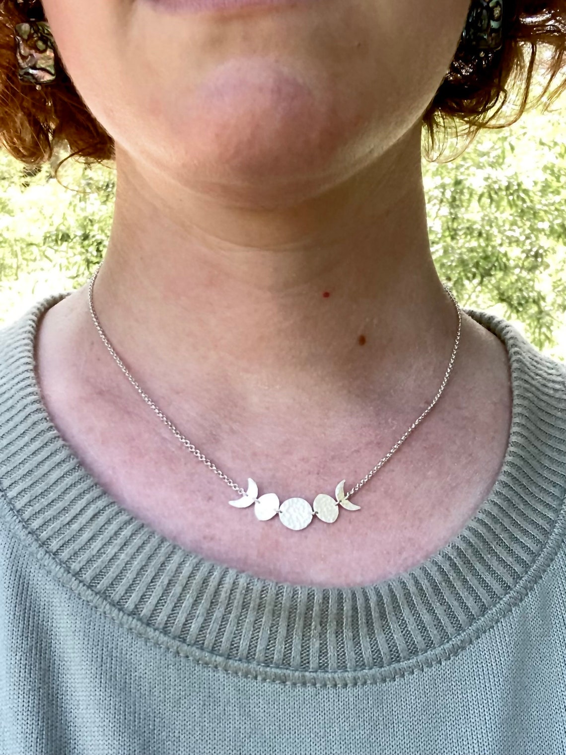 Moon Phase Necklace in Sterling Silver - Etsy