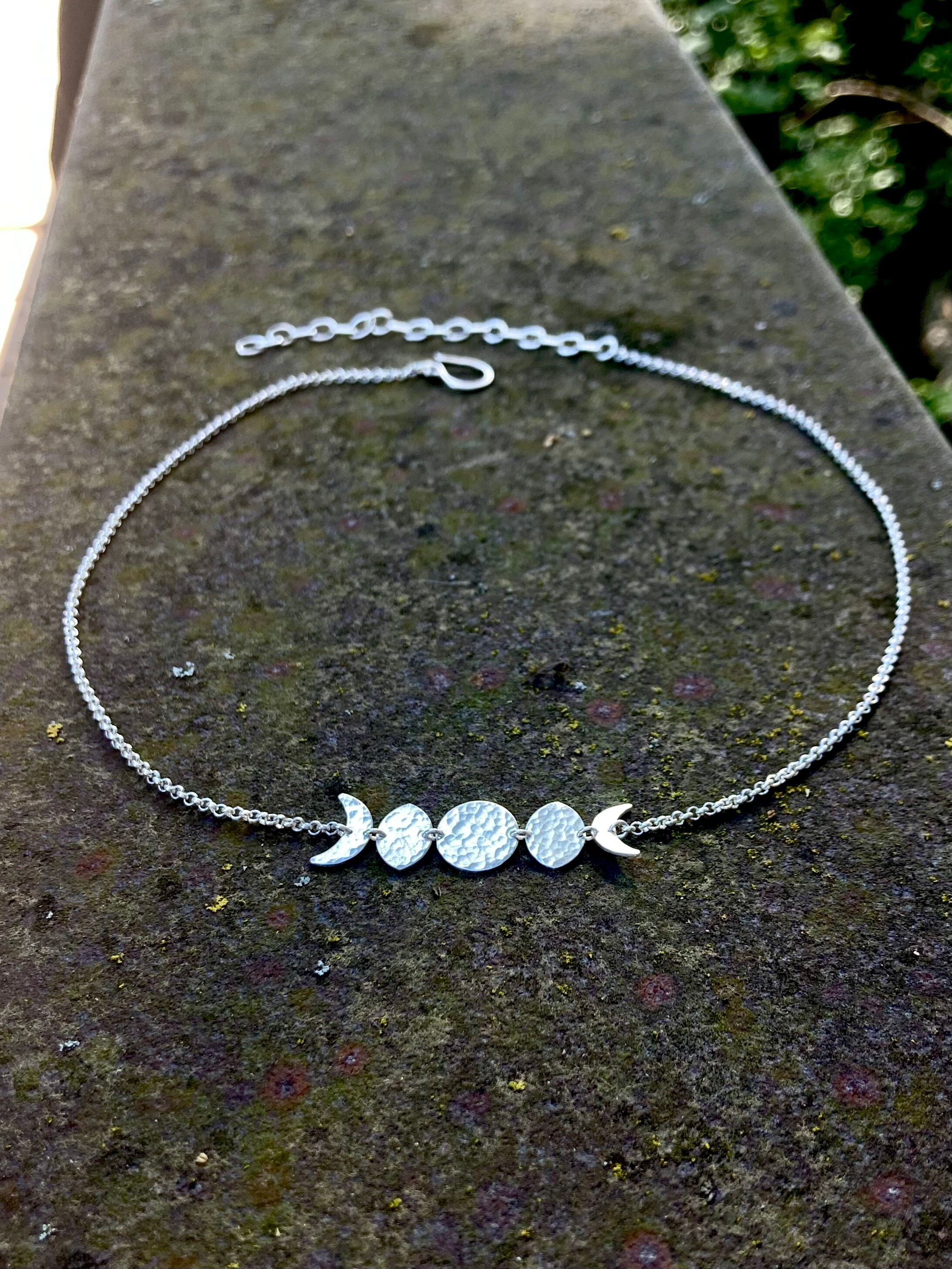 Moon Phase Necklace in Sterling Silver - Etsy