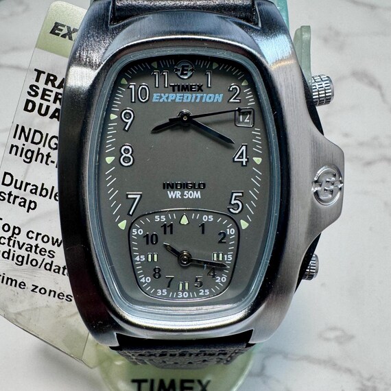 RARE Vintage Timex Expedition Indiglo Dual Zone Quart… - Gem
