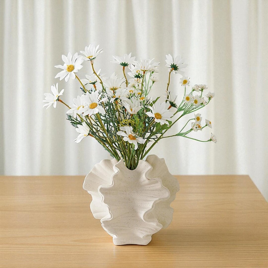 Sculptural Ceramic Vase: Modern Wavy Nordic Home Decor - Etsy