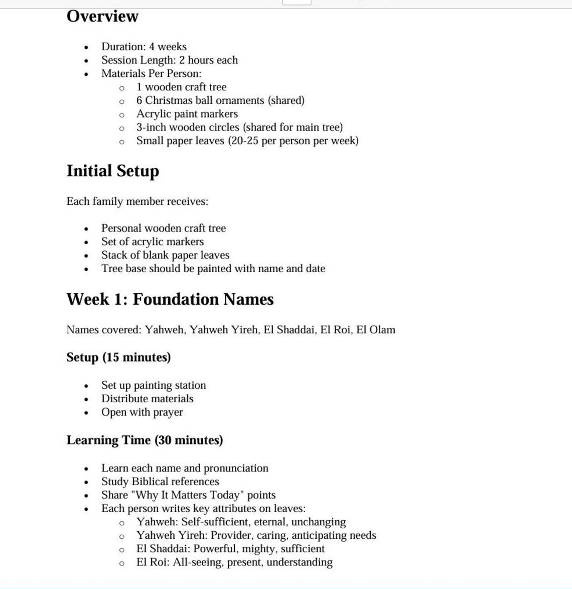 Thanksgiving Family Devotional and Craft Project: the Names and ...