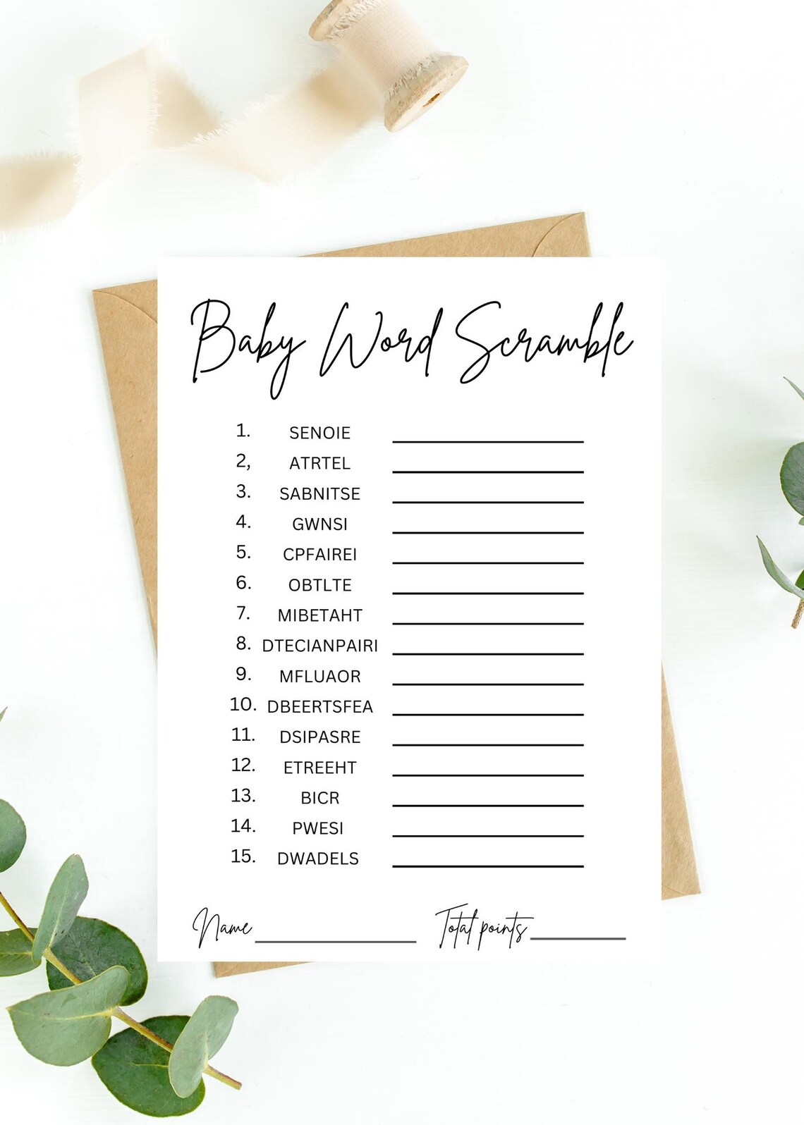 PRINTED & SHIPPED: Baby Shower Game| Baby Word Scramble Game ...